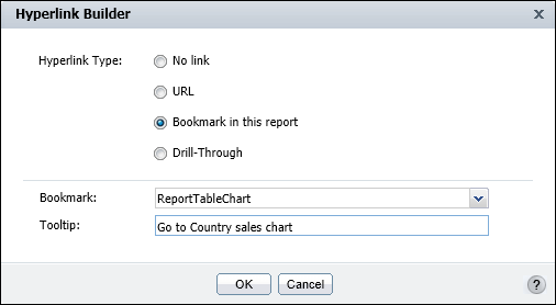 Linking two sections in a report