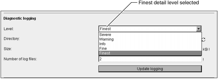Configuring diagnostic logging