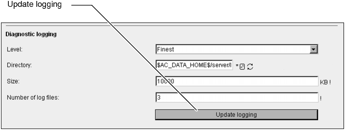 Configuring diagnostic logging